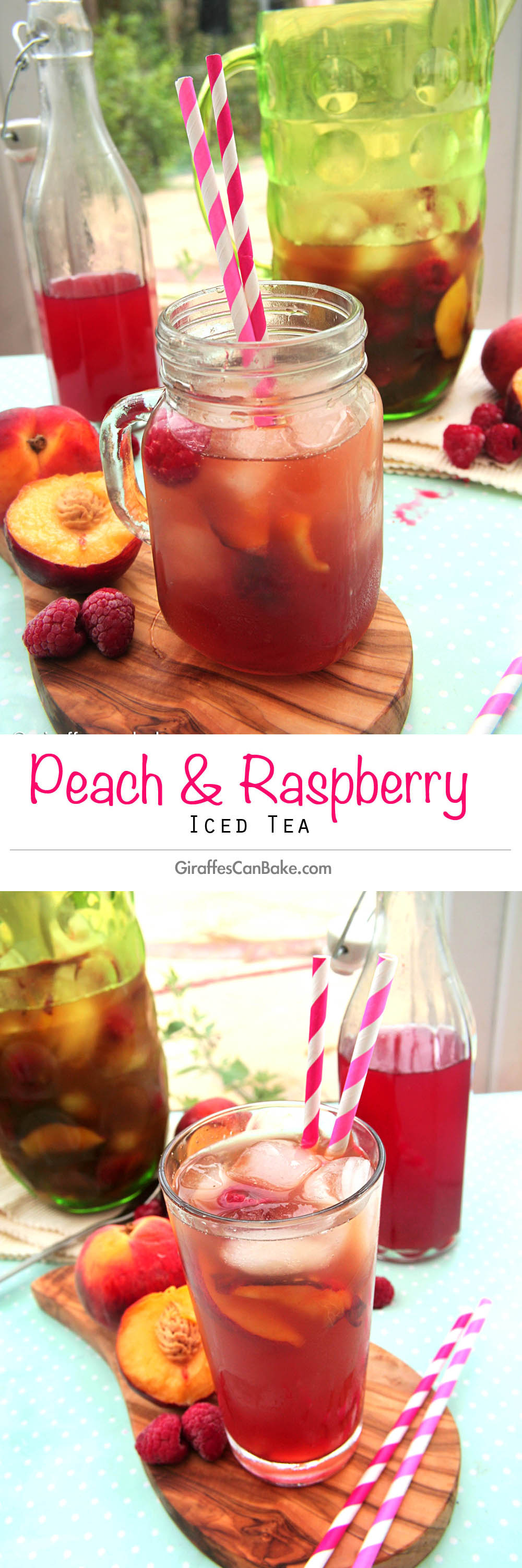 Peach and Raspberry Iced Tea