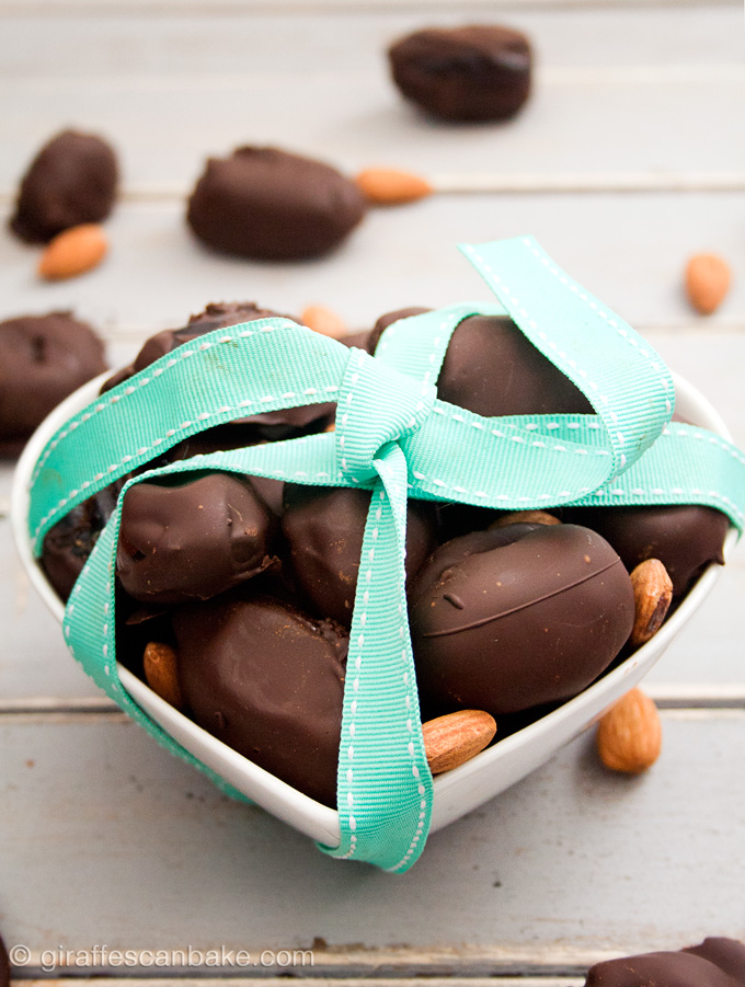 Almond Stuffed Chocolate Covered Dates - sweet, chewy dates stuffed ...